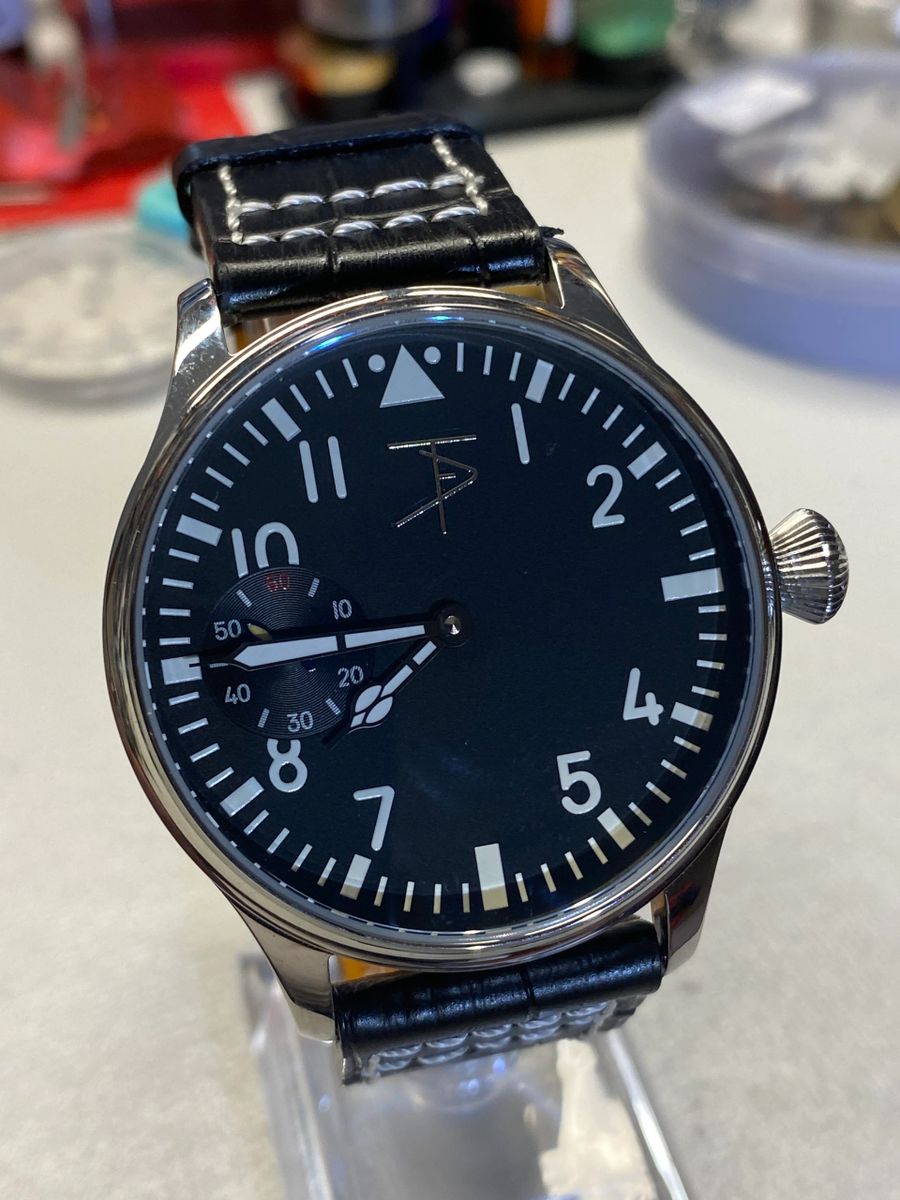 Pilots with Black Dial and Engraved 6497 Movement