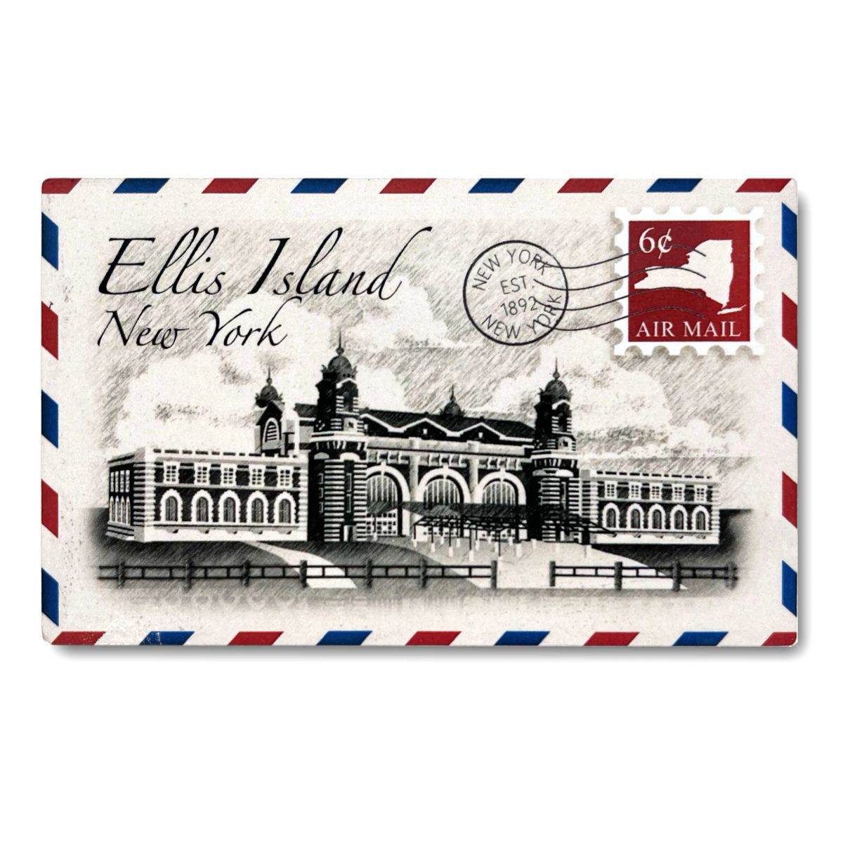 Ellis Island Air Mail Magnet