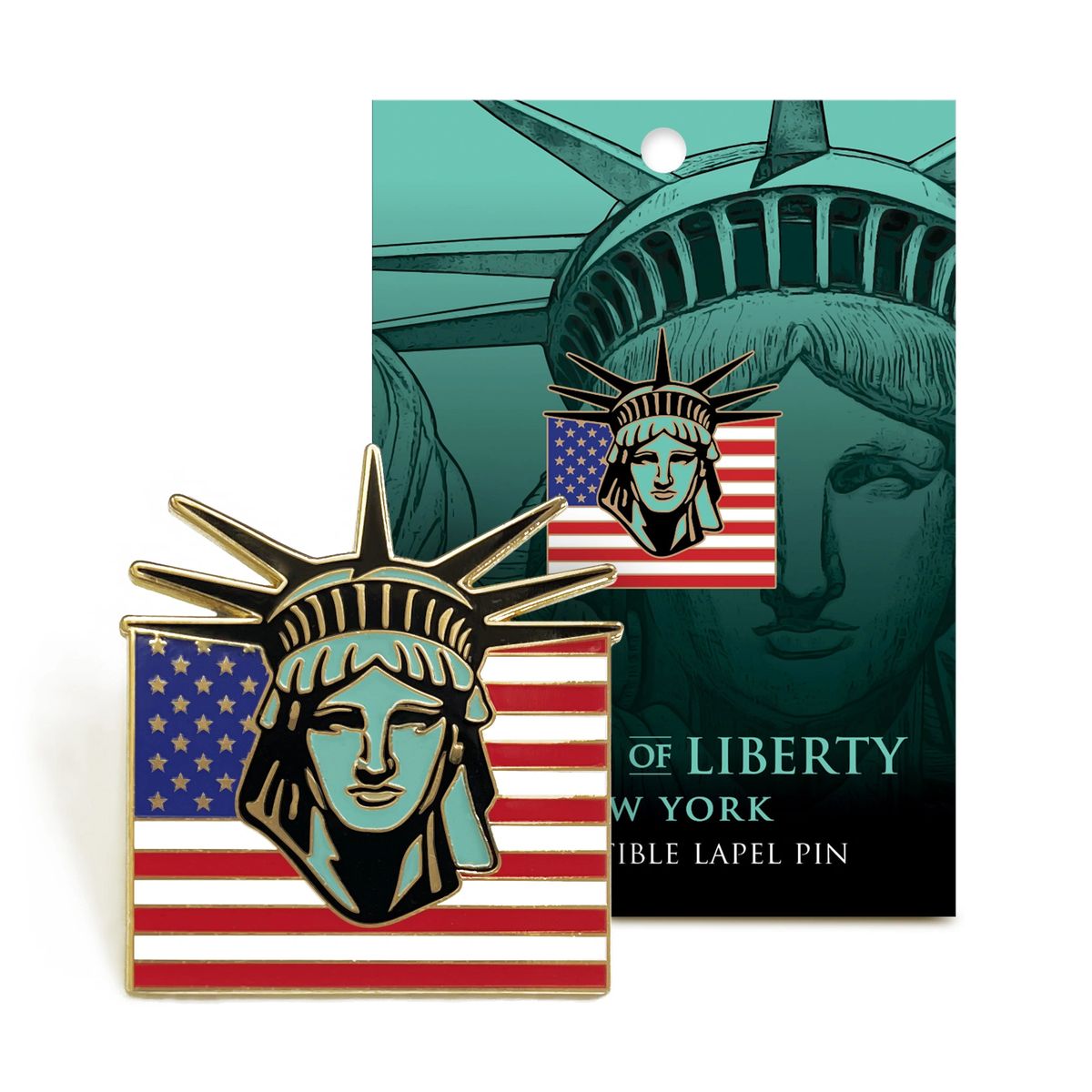 Statue of Liberty Collectible Lapel Pin with a Card