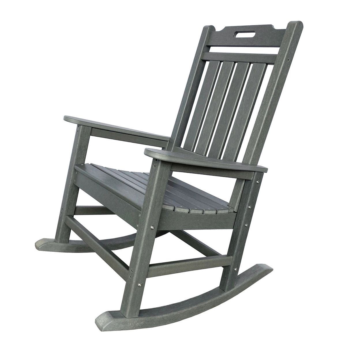 Resin/Teak Classic Gray Rocking Chair