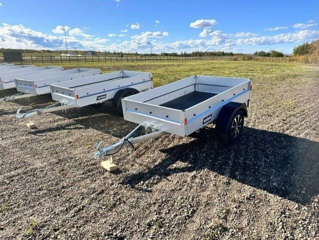 Variant 205 S1 Tilt Bed 4 X 6 Ft Galvanized Utility Trailer w. Torsion Axle and Aluminum Rims