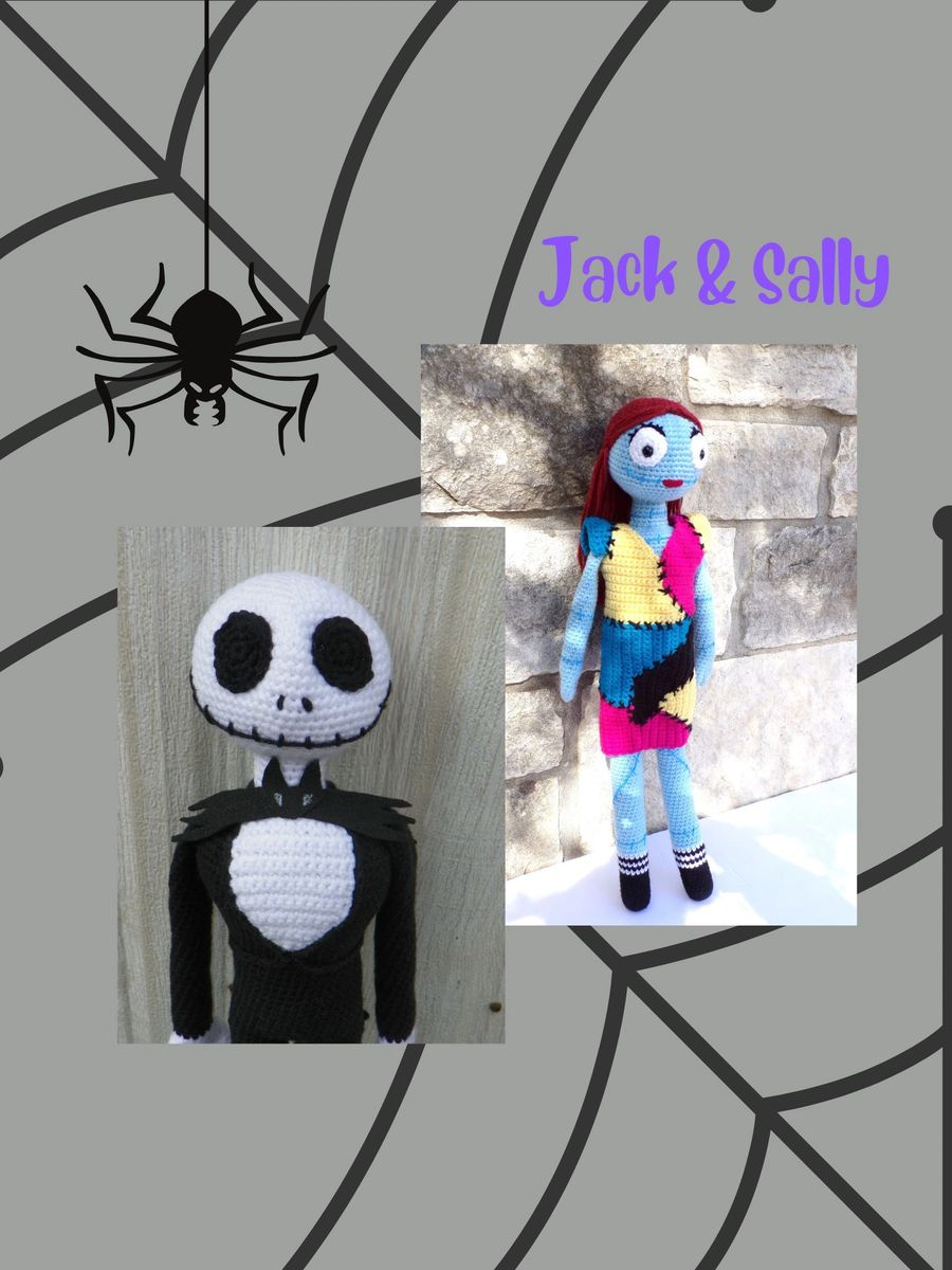 Jack and Sally crochet pattern set
