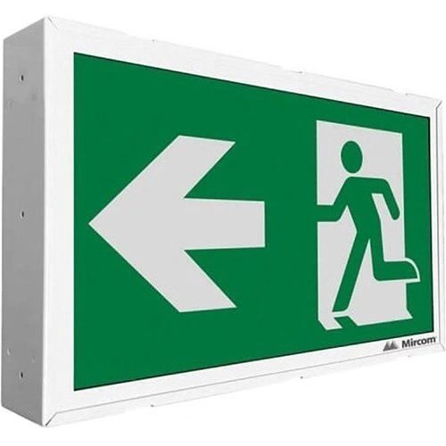 Mircom ELRM-100S Steel LED Running Man Sign with Battery Backup