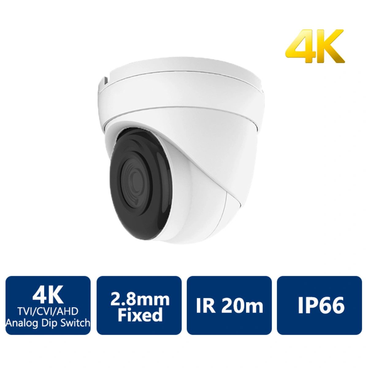 4K UHD 4-In-1 HD Analog Turret, 2.8mm Fixed (CAM-IX3138W-28)