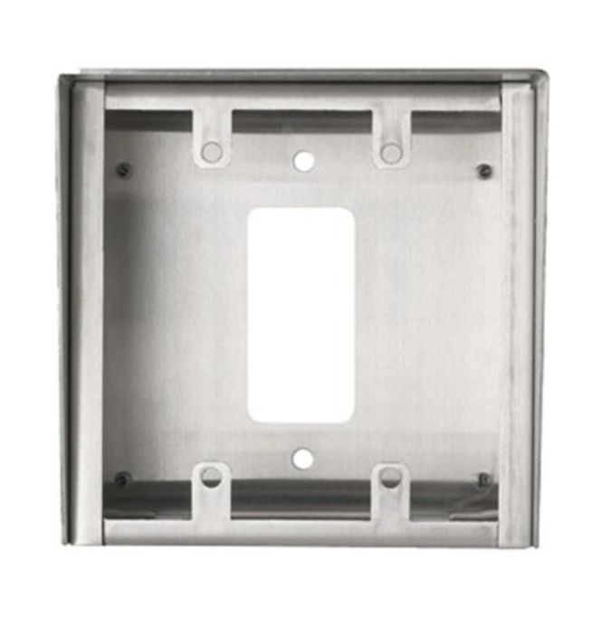 Aiphone SBX-2G/A Surface Mount Box for 2-Gang Sub Stations, Stainless Steel