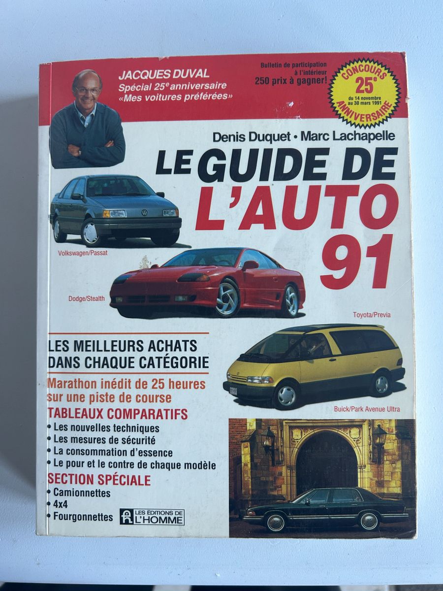Livre Le Guide de L'Auto 1991