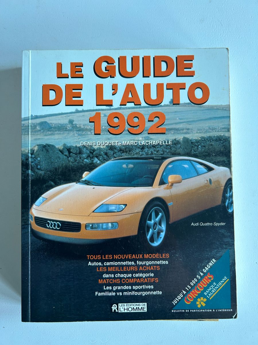 Livre Le Guide de L'Auto 1992