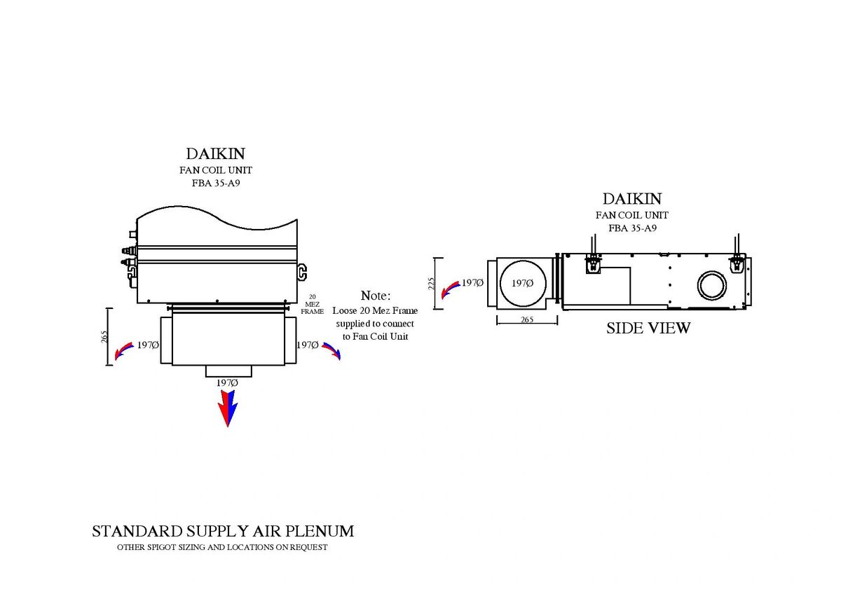 Daikin FBA 35-A Standard Supply Air Fan Coil Plenum