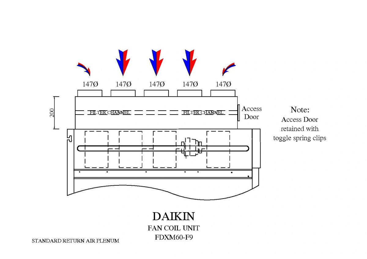 Daikin FDXM60-F9 Standard Return Air Fan Coil Filter Plenum