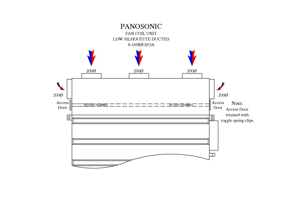Panasonic Low Sillolette Ducted S160 Standard Return Air Fan Coil ...