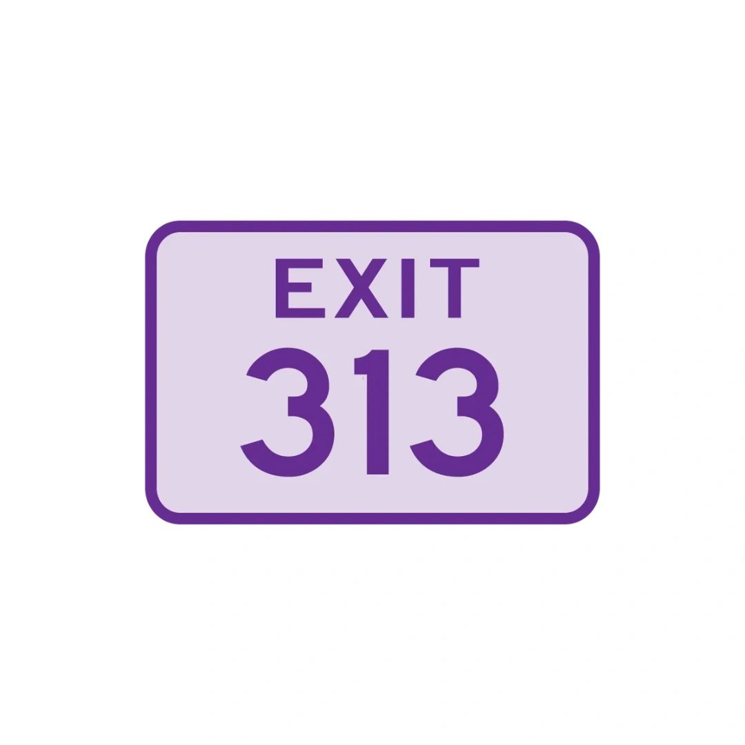 Exit 313 Lavender Sticker