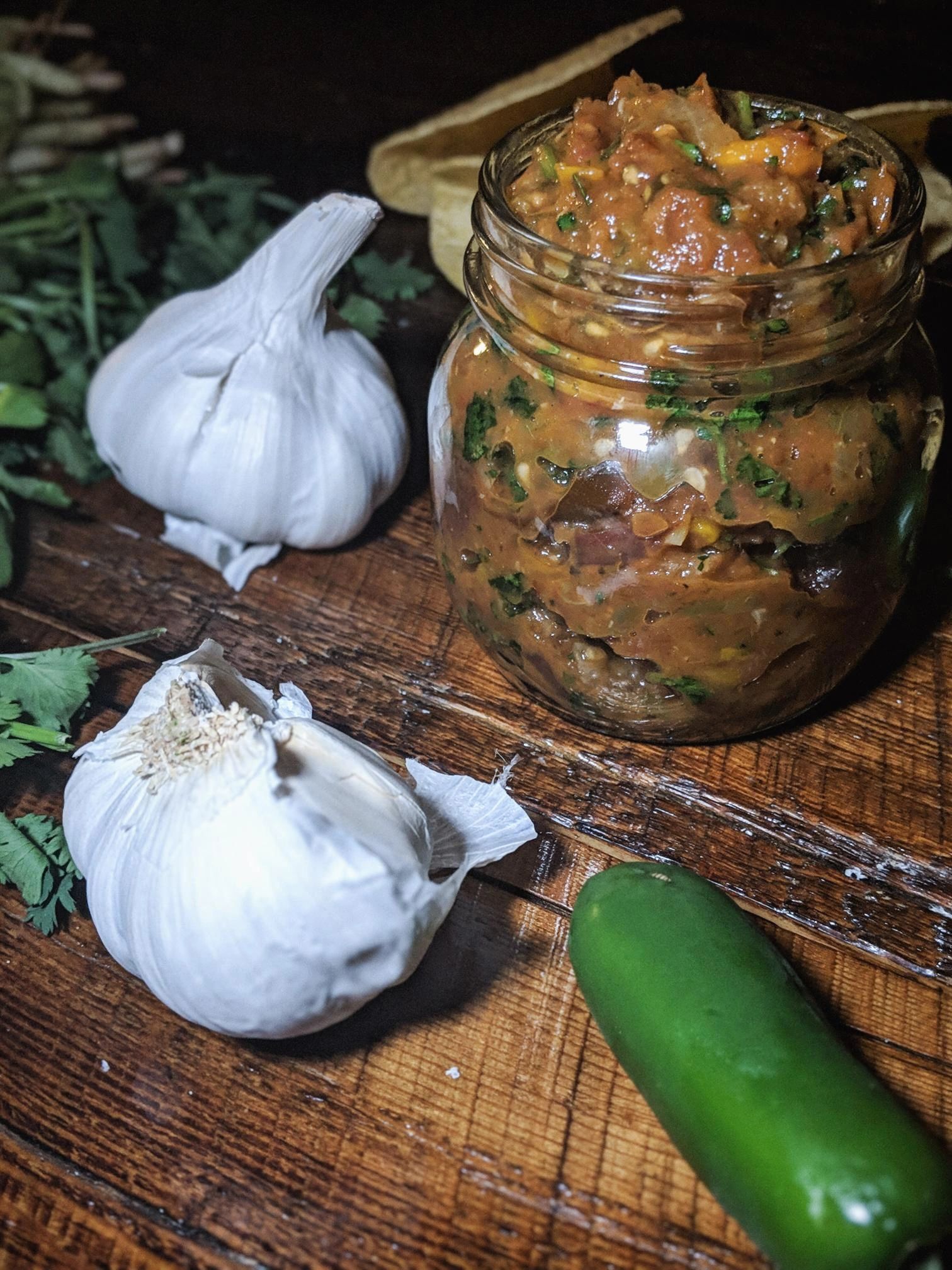 Salsa sur une plaque