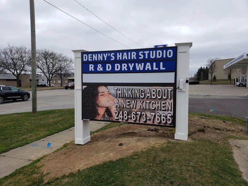 R & D Drywall of Waterford, MI Full Color Monument LED Sign