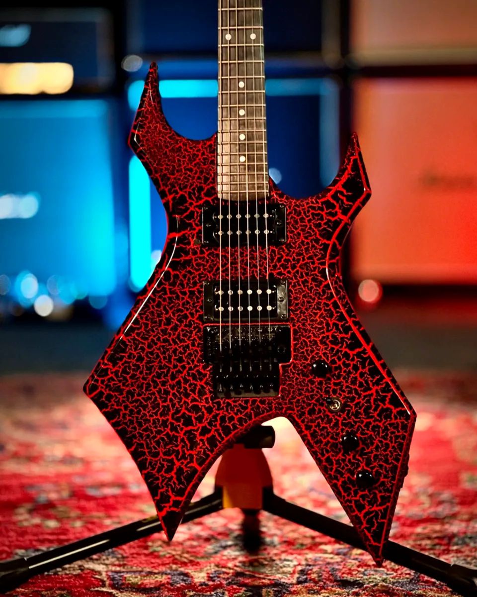 B.C. Rich Stranger Things “Eddie's” Inspired NJ Warlock 2022 - Red Crackle