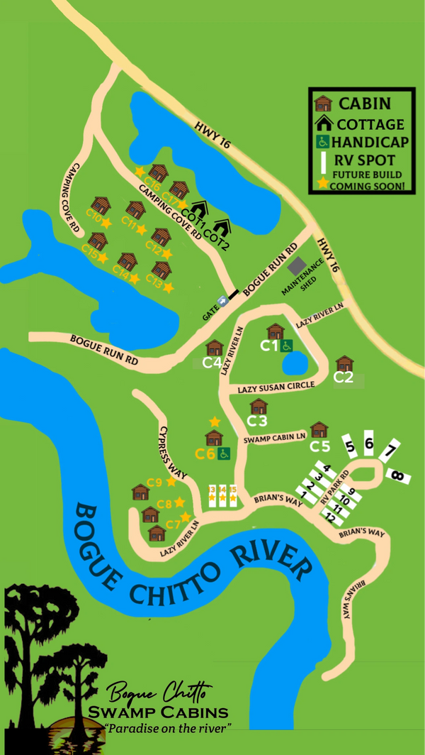Property Map | Bogue Chitto Swamp Cabins