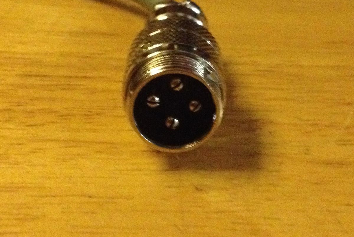 4 Pin Round Jack to 4 Pin Round Plug - Straight Thru Wiring - 5 ft. Length