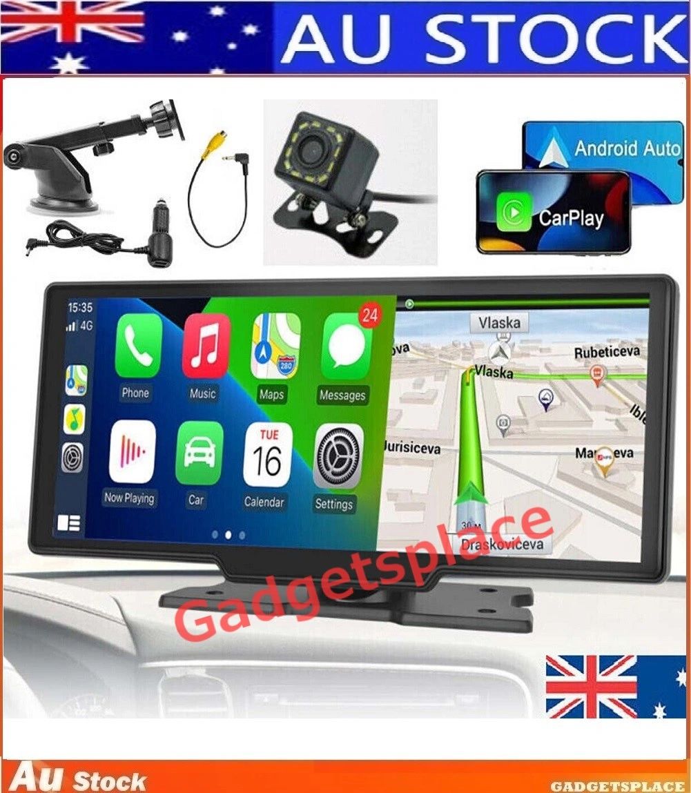 10 inch Screen with reverse Camera portable Carplay Android Auto car ...