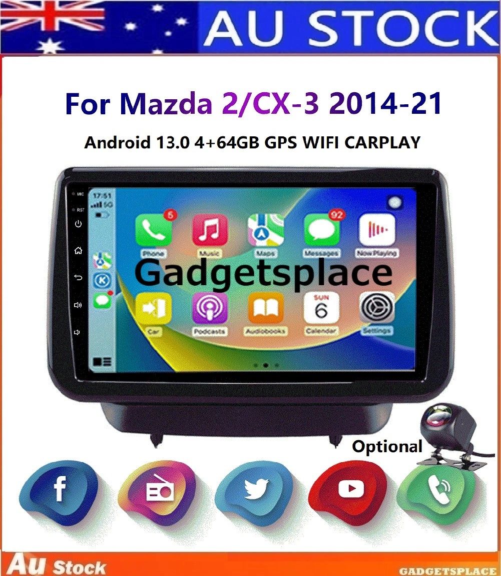 4+64GB For Mazda 2 CX3 stereo 2014 - 2021 Wireless Carplay Android auto ...
