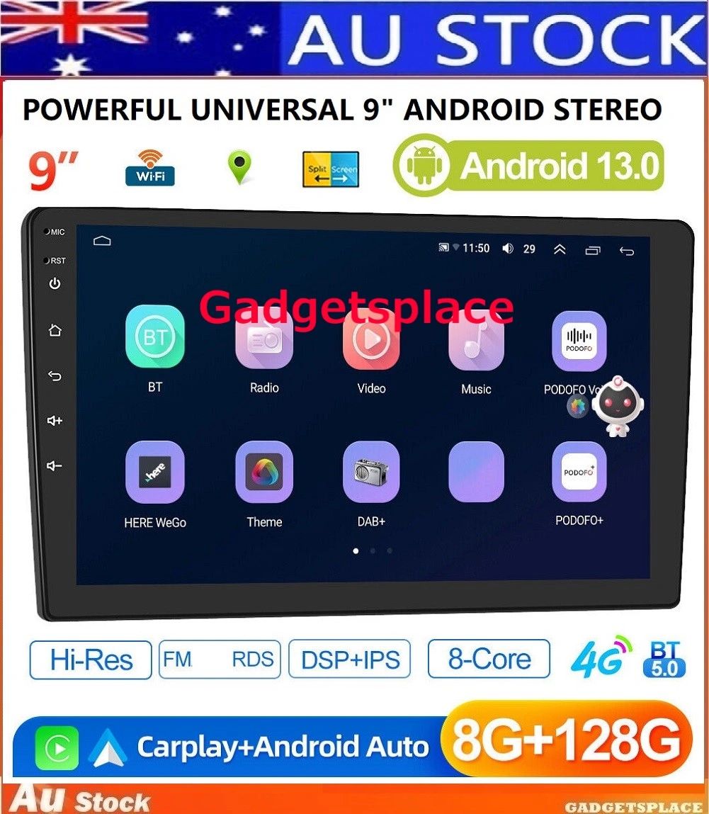8+128gb 8 cores 4G sim slot universal 9 inch Android stereo with ...