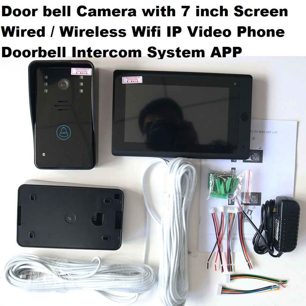 Camera with 7 inch Screen Wired / Wireless Wifi IP Video Door Phone ...