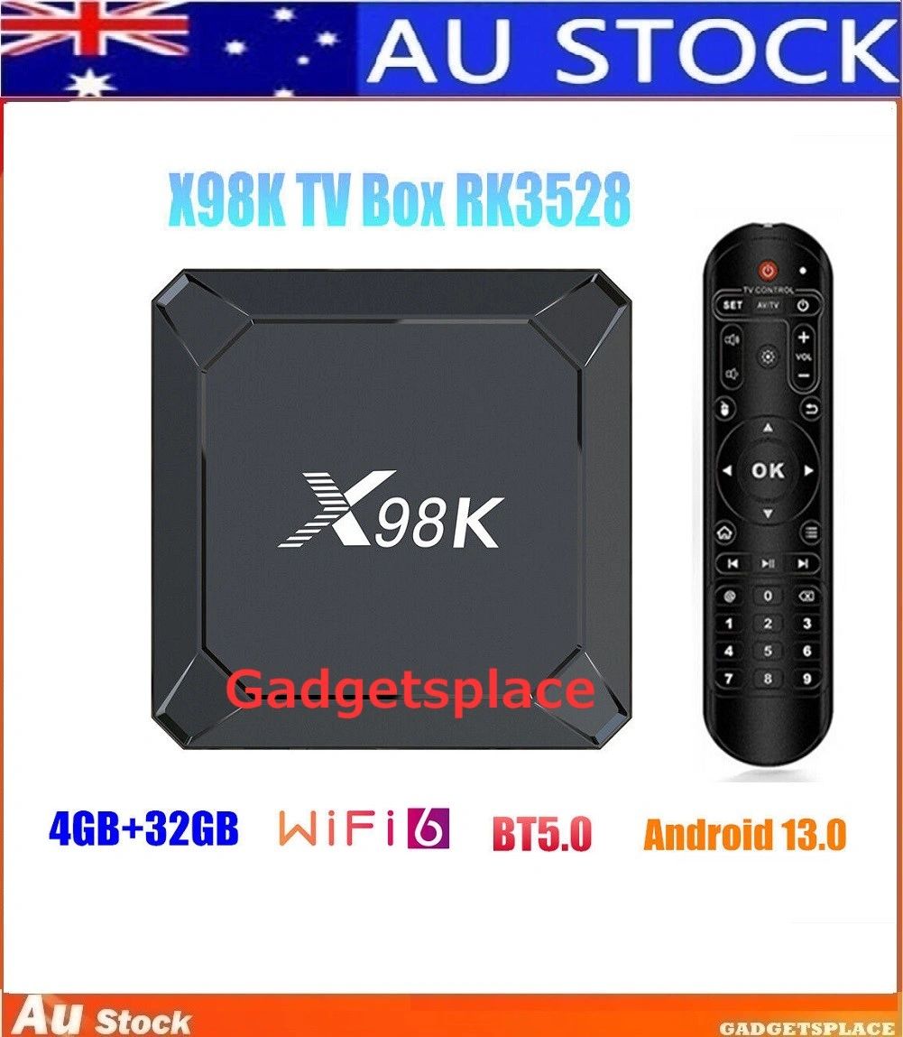 X98K RK3528 Android 13 TV Box 4GB + 32GB WiFi6 Bluetooth 5.0 4K HDR H.265 HEVC