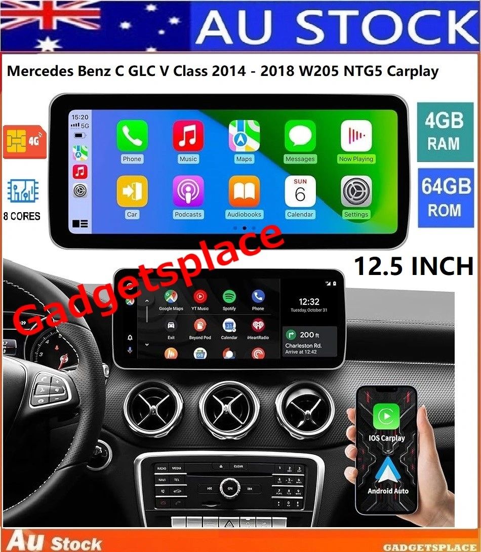 12.5 inch Android Car Radio Stereo For Mercedes Benz V GLC C Class C180 ...