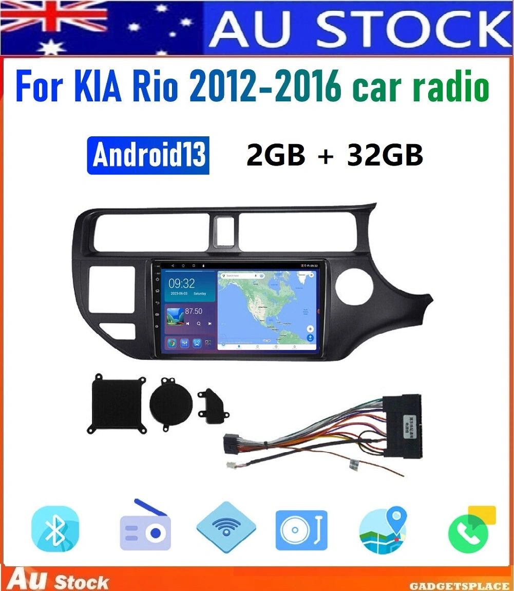 For Kia Rio 2012 - 2016 9” Android 13 Auto Carplay Car head unit stereo ...