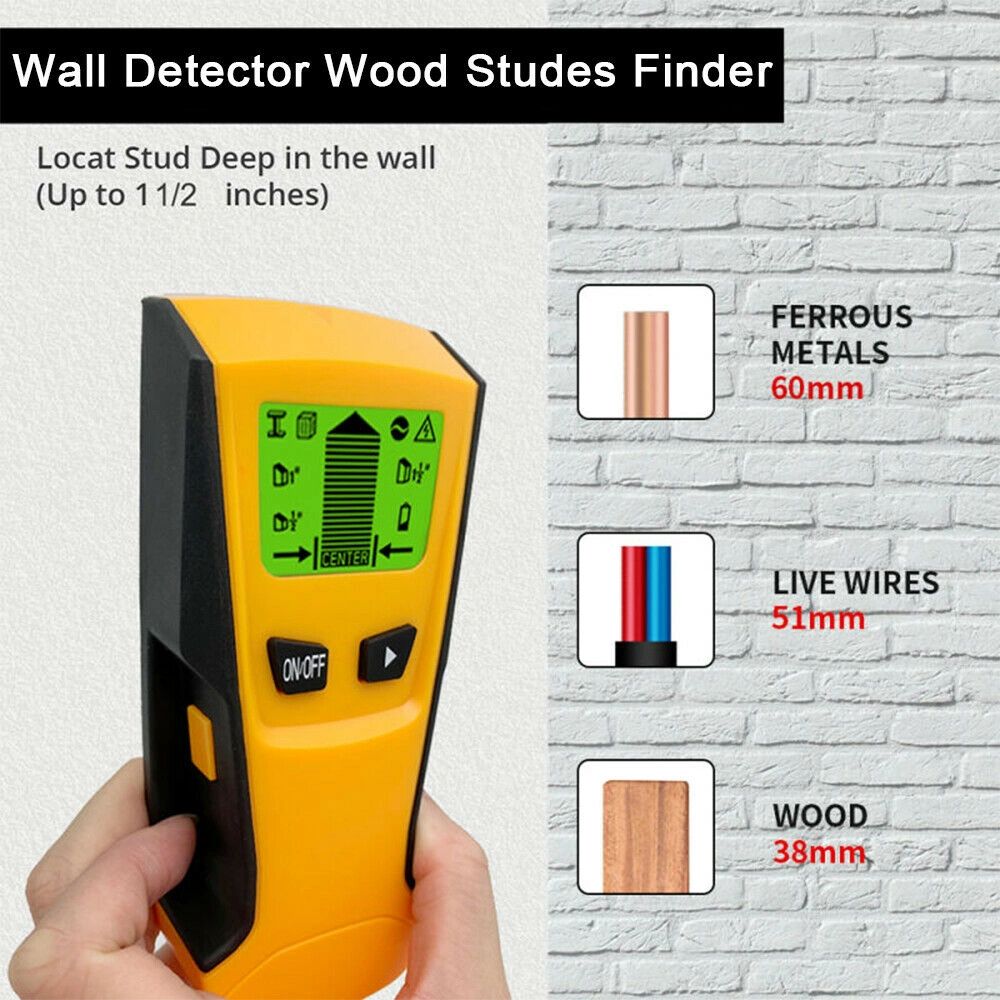 3 in 1 Metal/AC Wire/Stud Detector Finder Portable Wood Pipe Wire Wall ...