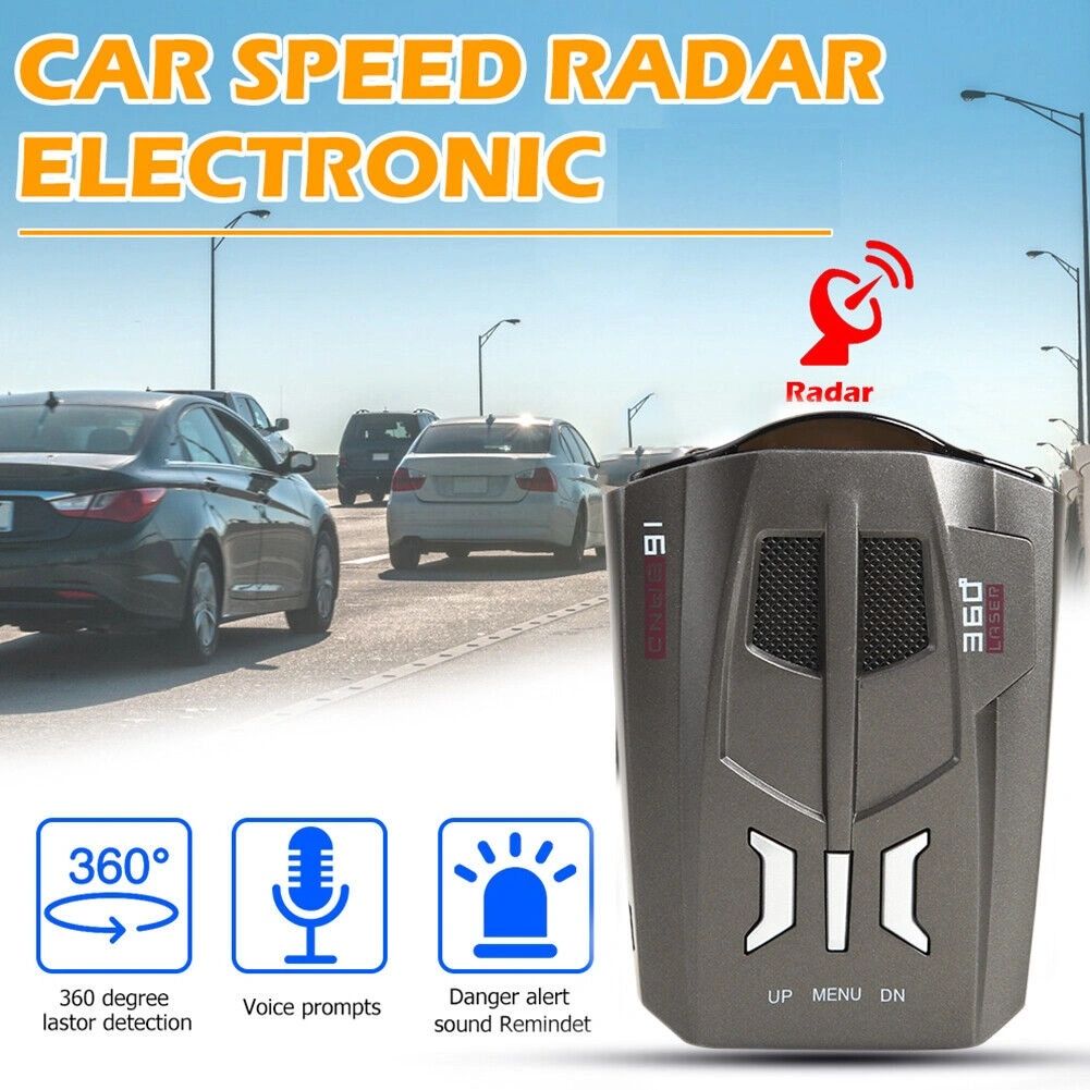 Car Radar 16 Band GPS Speed scanner traffic light camera Detector Voice ...