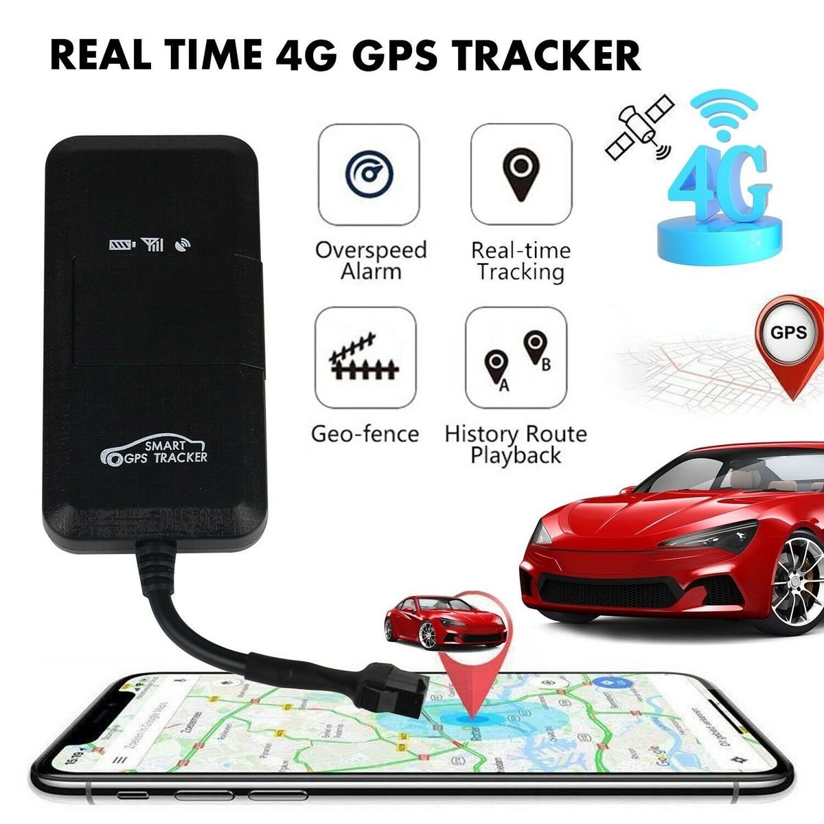 Hard wiring 4G GPS Tracker Car Vehicle Anti Theft Real-time Tracking ...