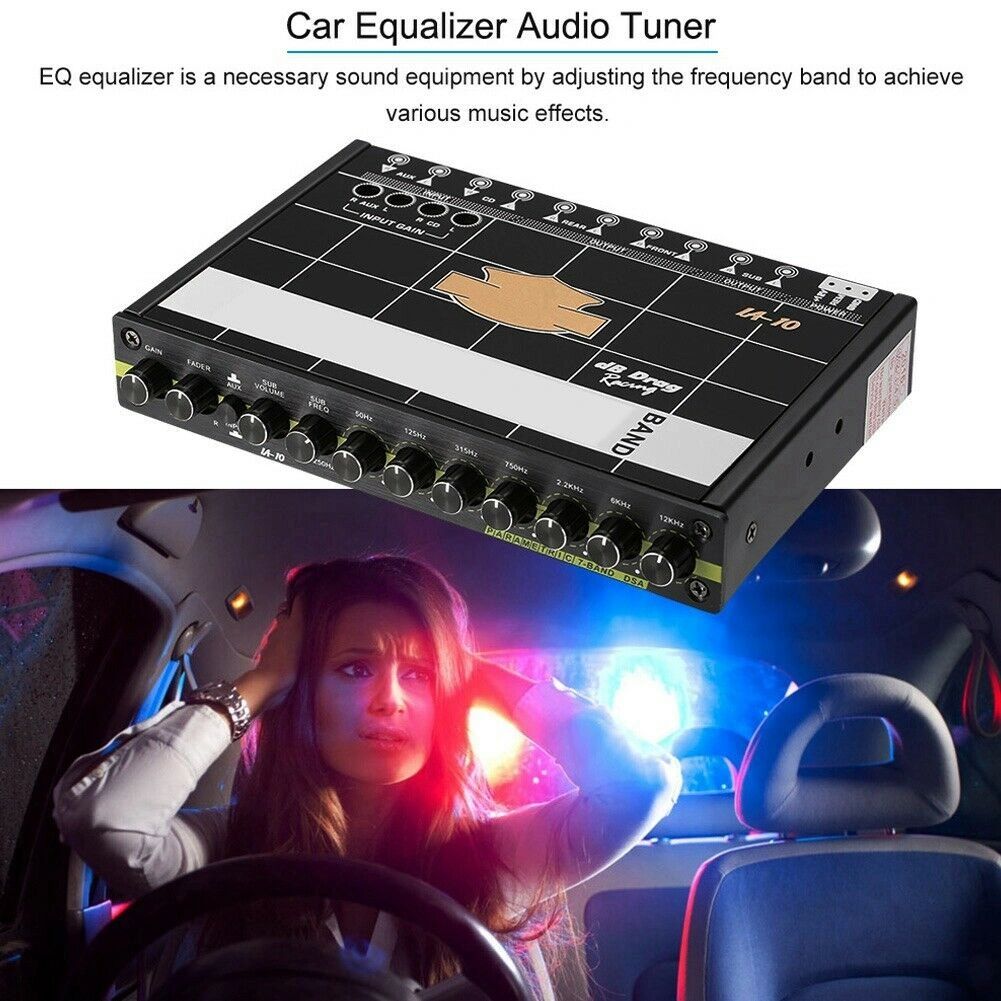 Car Audio Modified Graphic Equalizer 7 Bands equaliser AUX EQ Car Audio ...