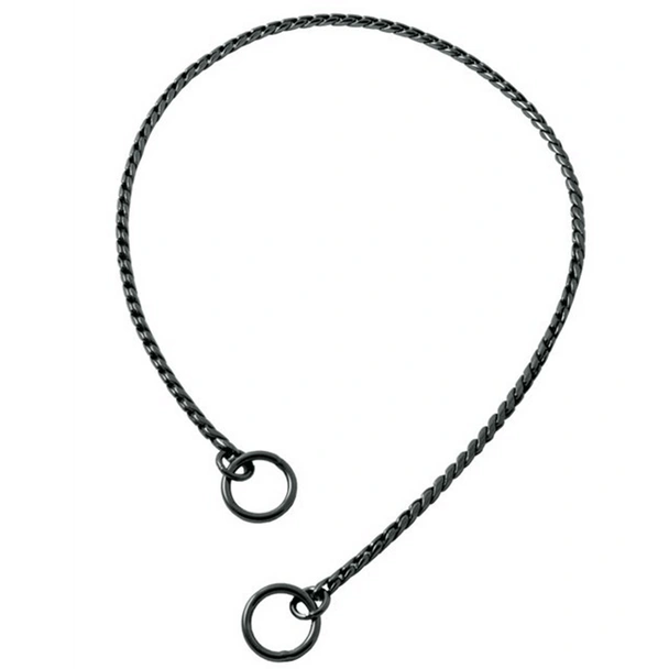 Champagne Slip Snake Chain Show Collar - Black