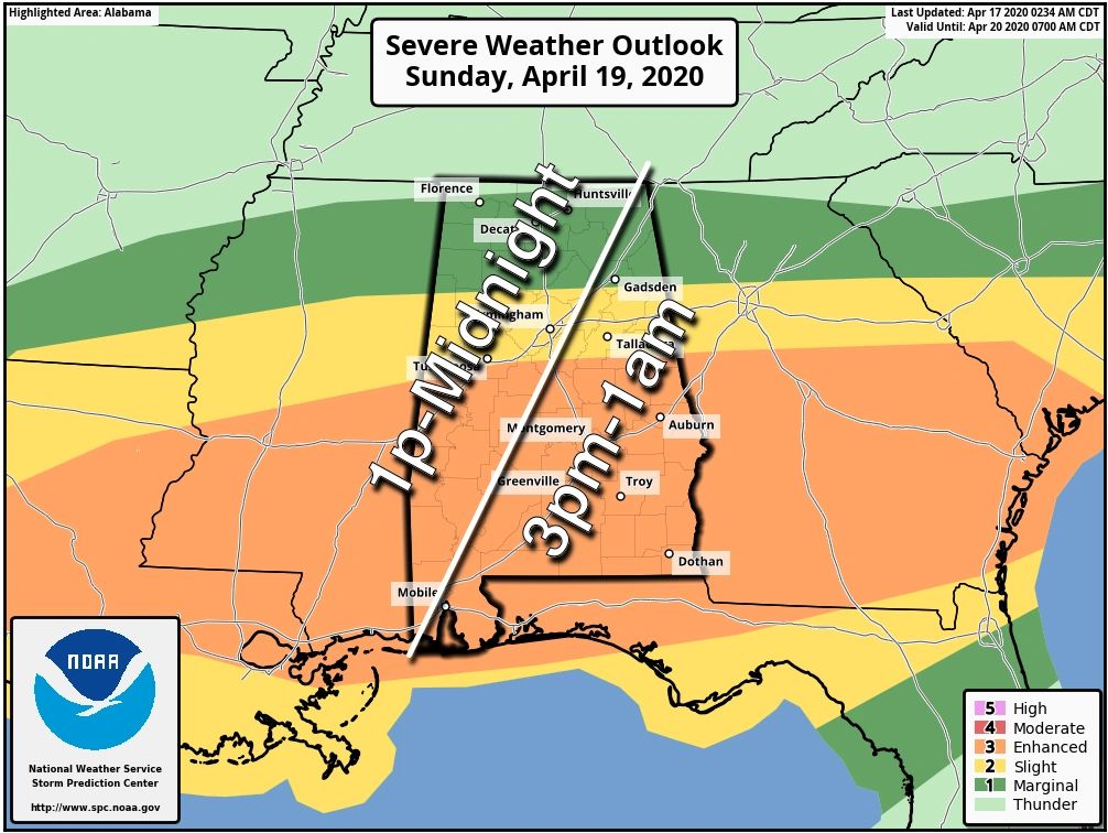 Severe Storms Sunday Afternoon into Sunday Night