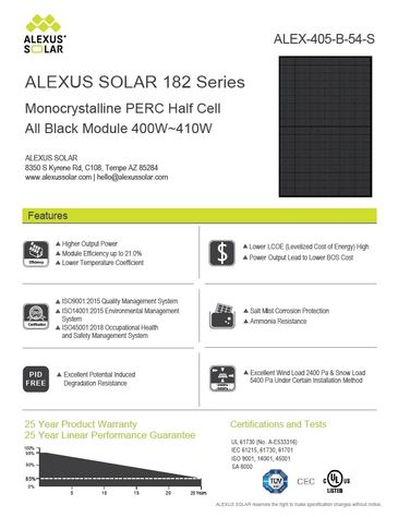 400W All Black - ALEXUS SOLAR