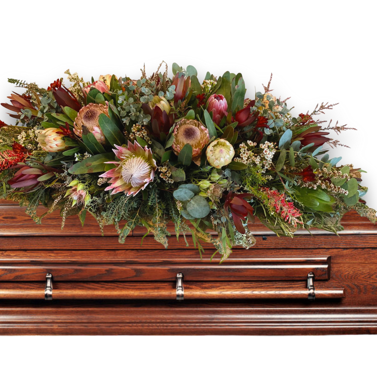 NATIVE CASKET - CASKET SPRAY OF SEASONAL NATIVE FLOWERS