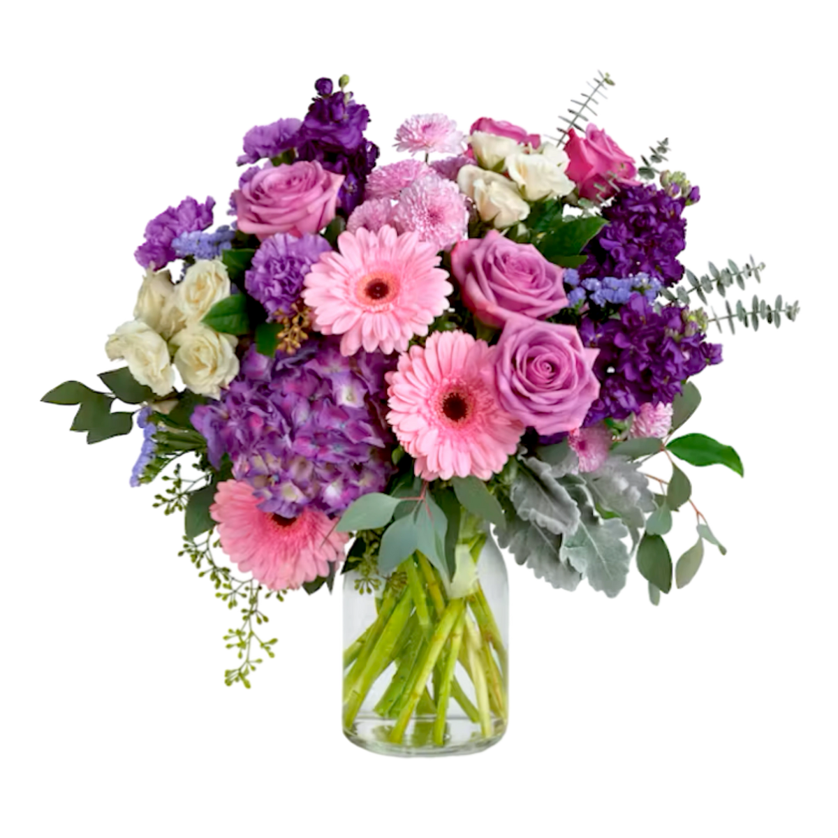 MAGNIFICENT MAUVES VASE ARRANGEMENT