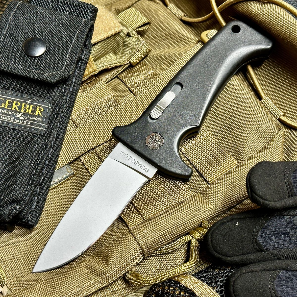 Vintage Gerber Legendary Blades, Parabellum Bolt Action Military Folder ...