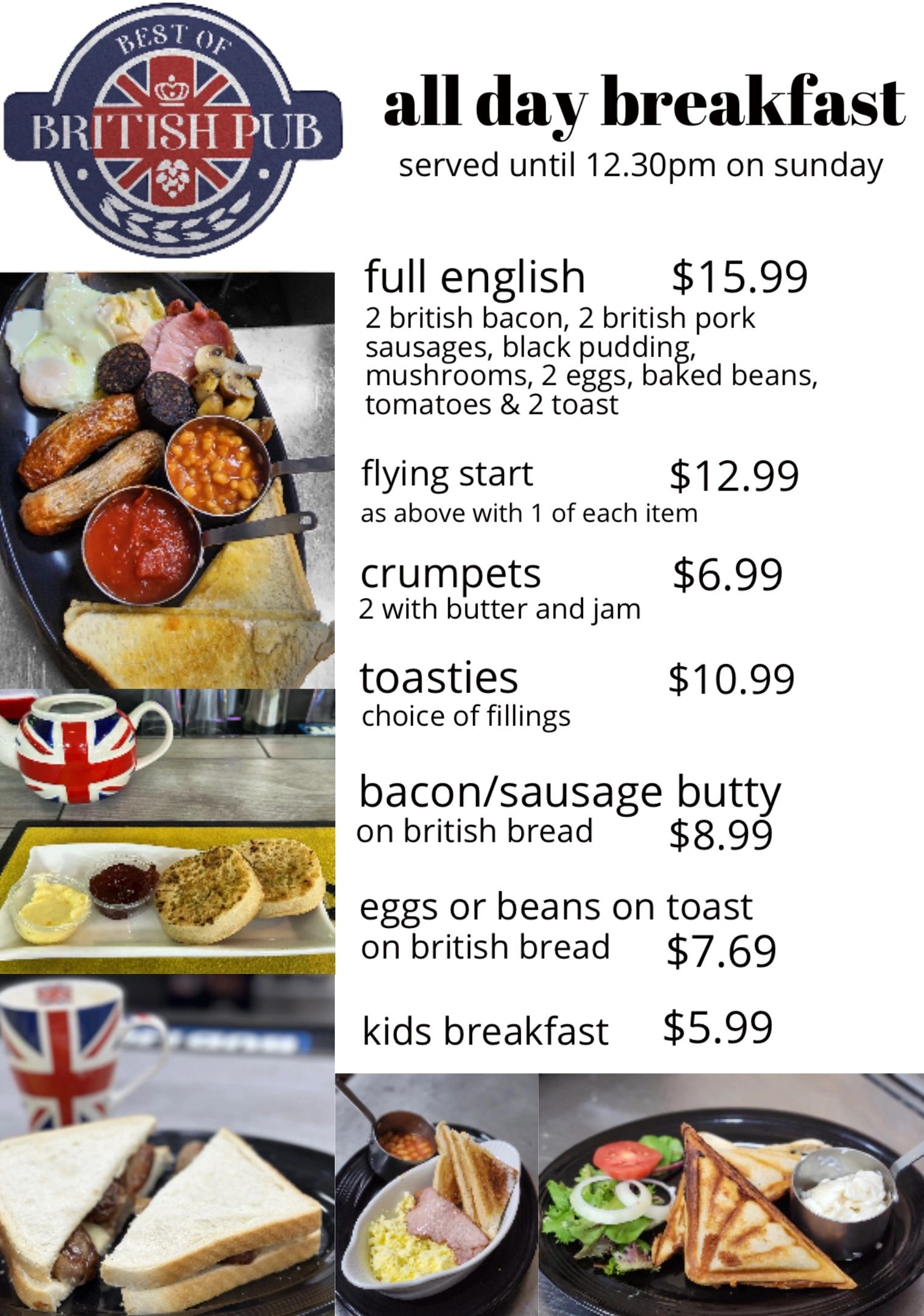 British Food Menu