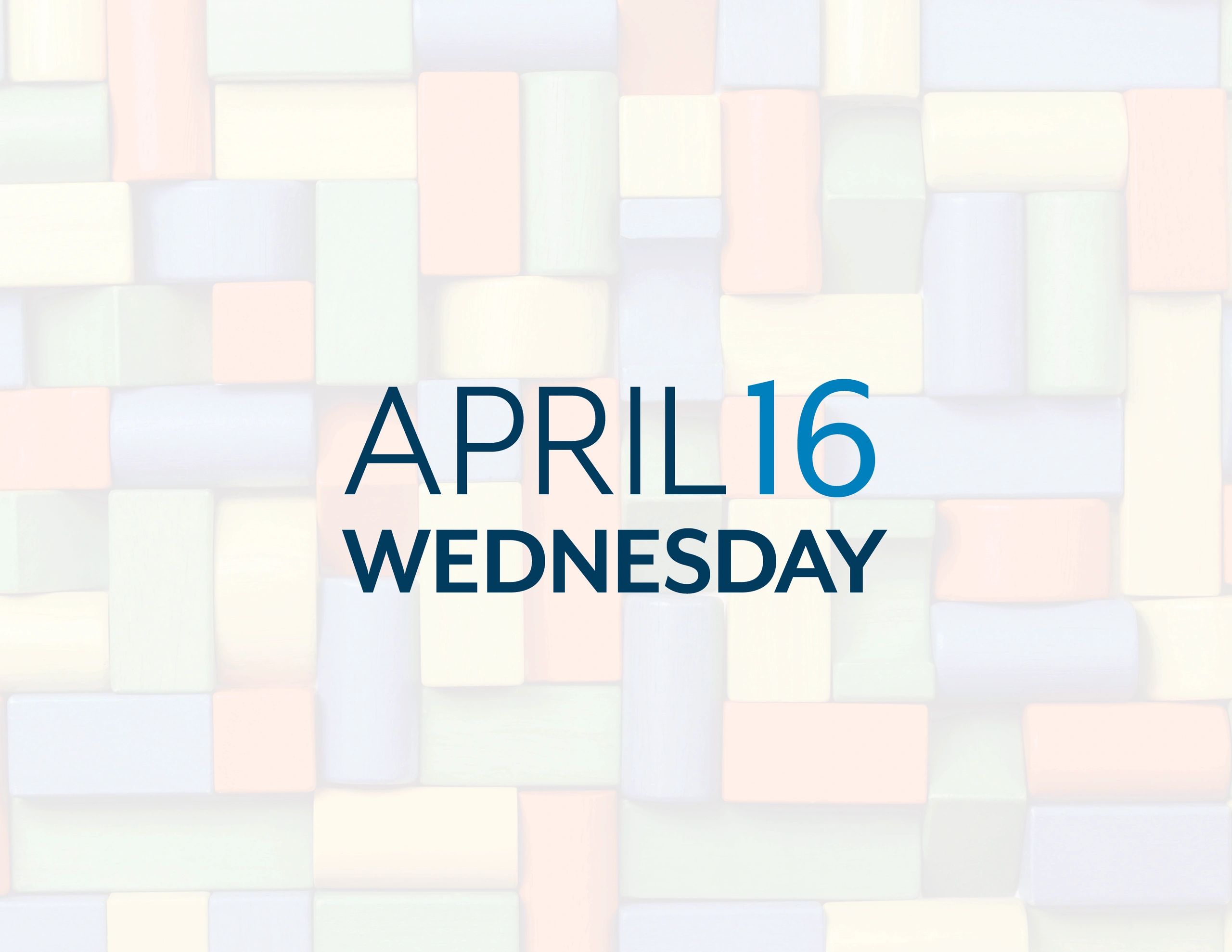 Wednesday Workshops, April 16th only