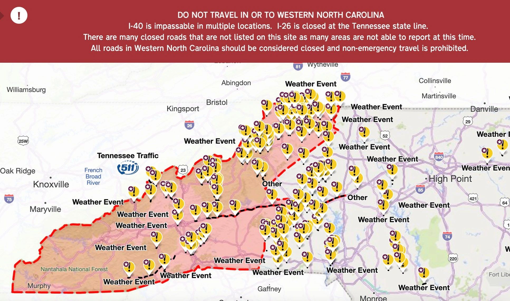 NCDOT Latest Travel Information