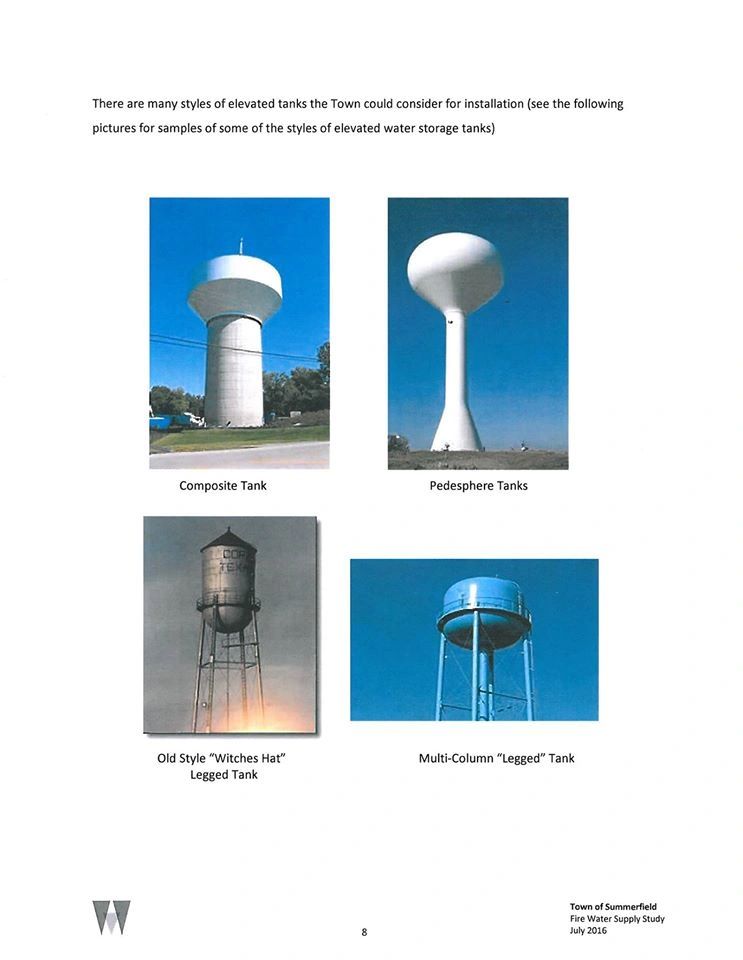 Summerfield Moving Forward-500,000 Gallon Water Tower and 2023?