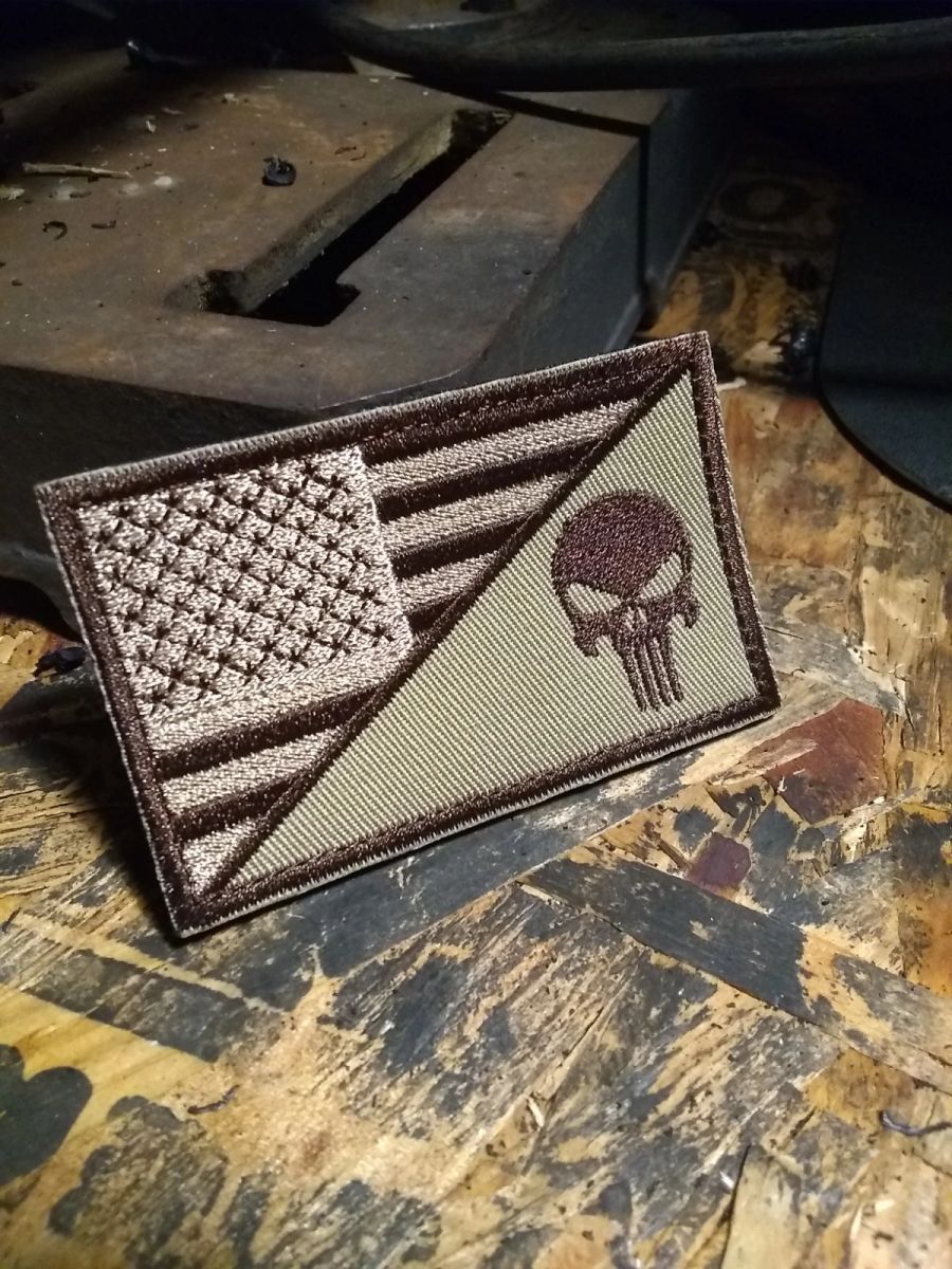 American Flag/Punisher 2x3 Velcro Morale Patch