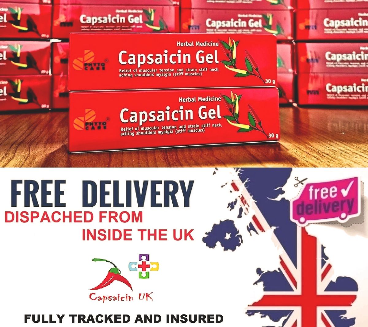 2 x 30g Tubes Capsaicin Gel