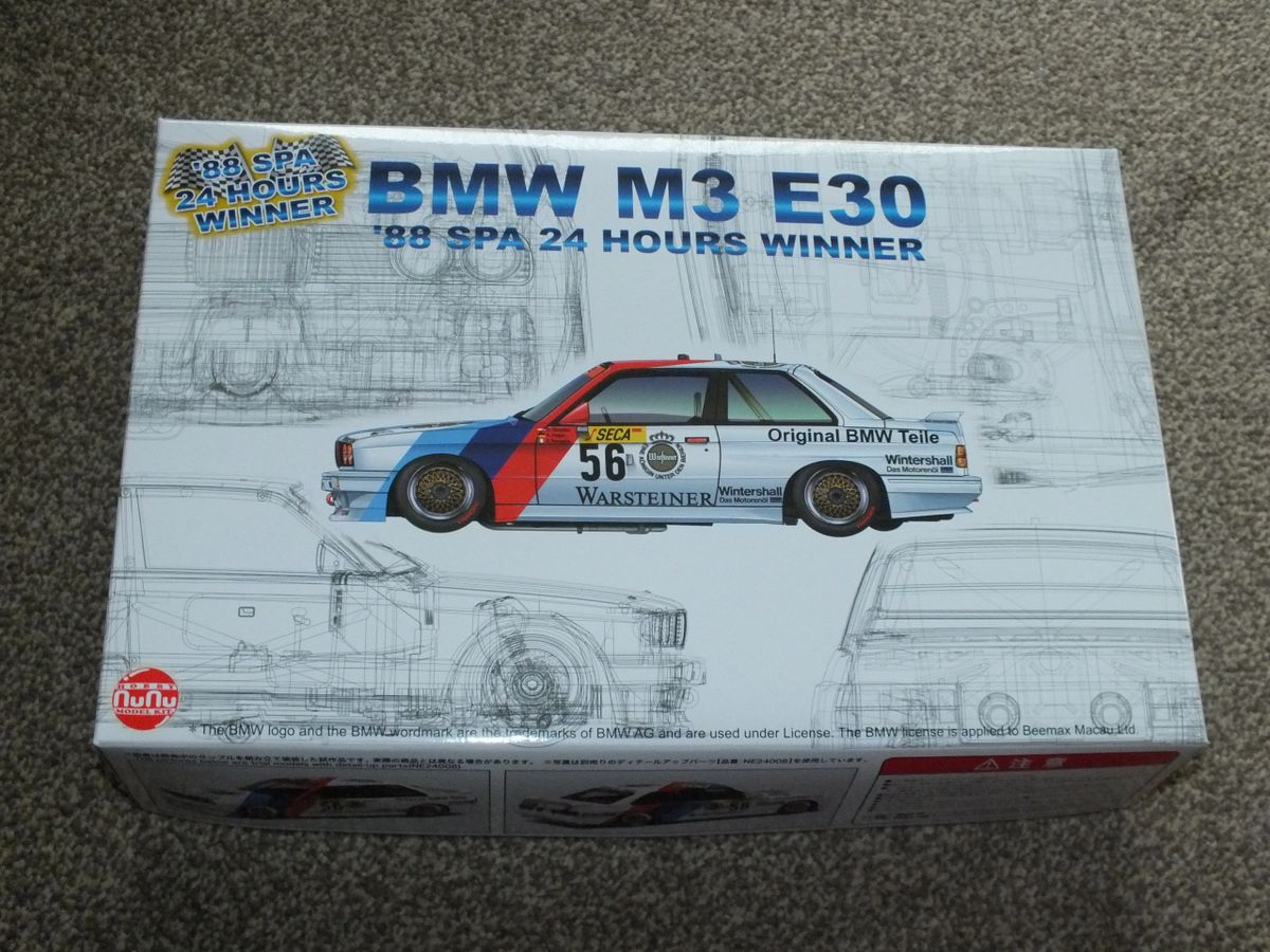 NuNu Model Kits BMW M3 E30 "88 SPA 24 Hours Winner NU-24017
