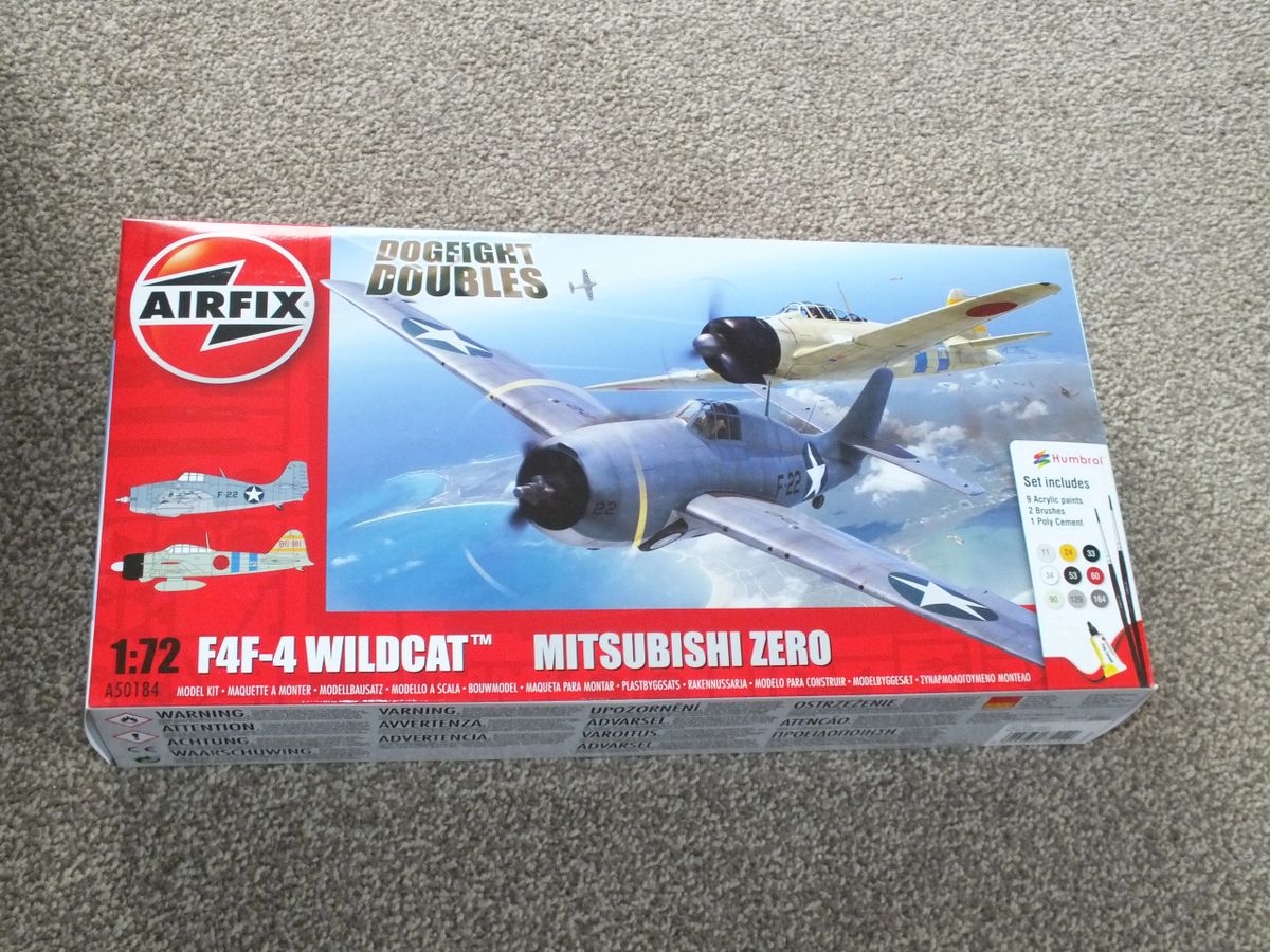 Airfix F4F-4 Wildcat & Mitsubishi Zero Model Kit A50184 Dogfight Scale 1/72