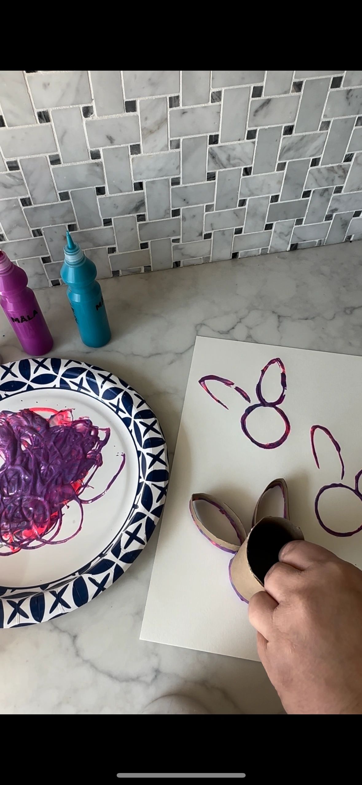 Bunny Stamp Paper Roll Craft