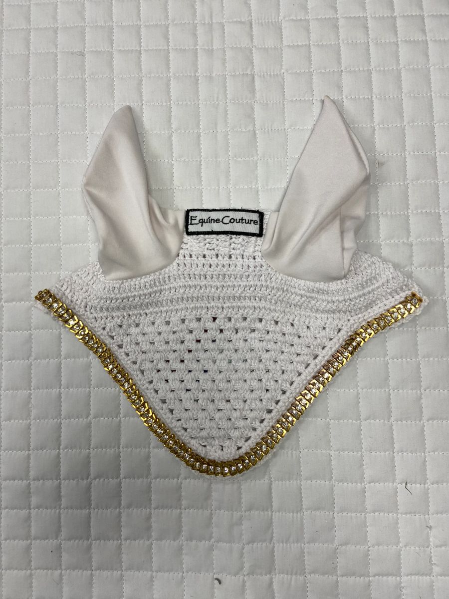 Equine Couture Fly Bonnet with Gold Rope