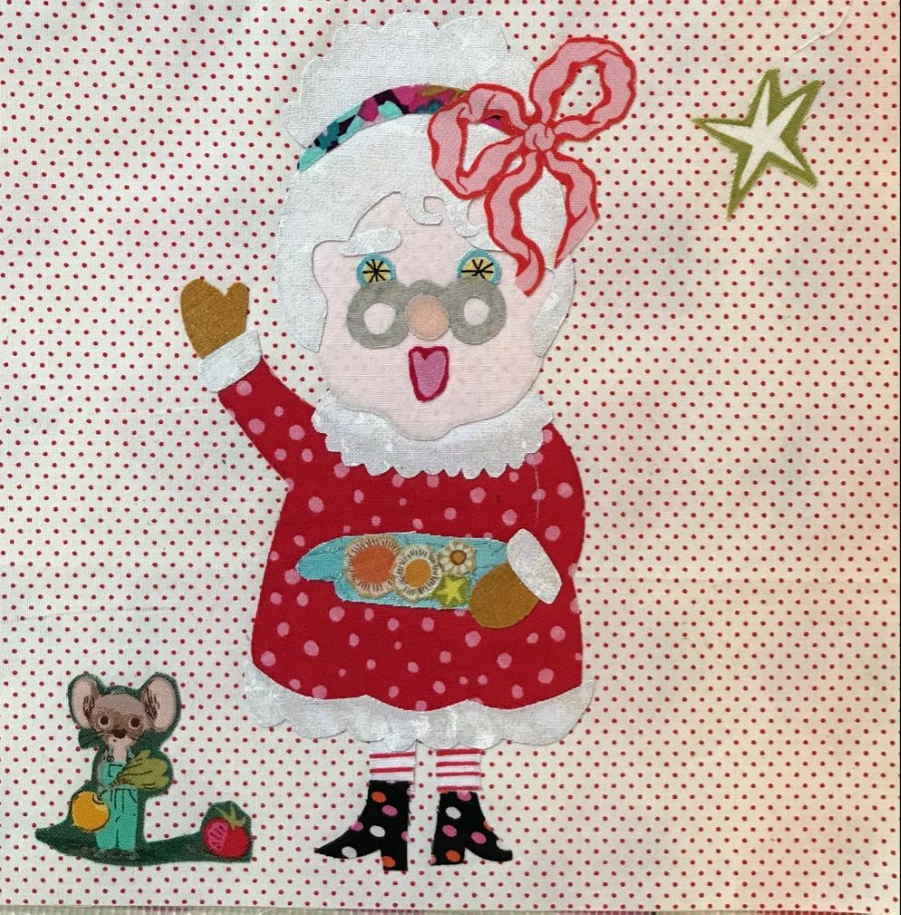Whatevers! #42 Mrs. Claus 8 inch Block Collage Pattern Only by Laura Heine