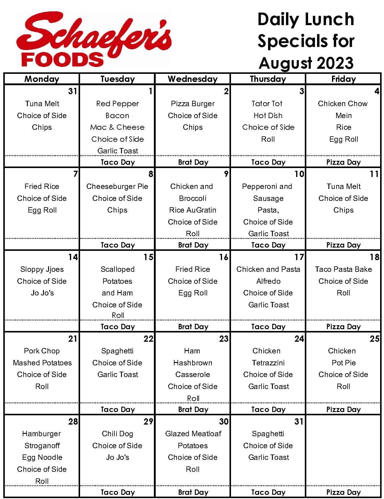 Daily Lunch Specials