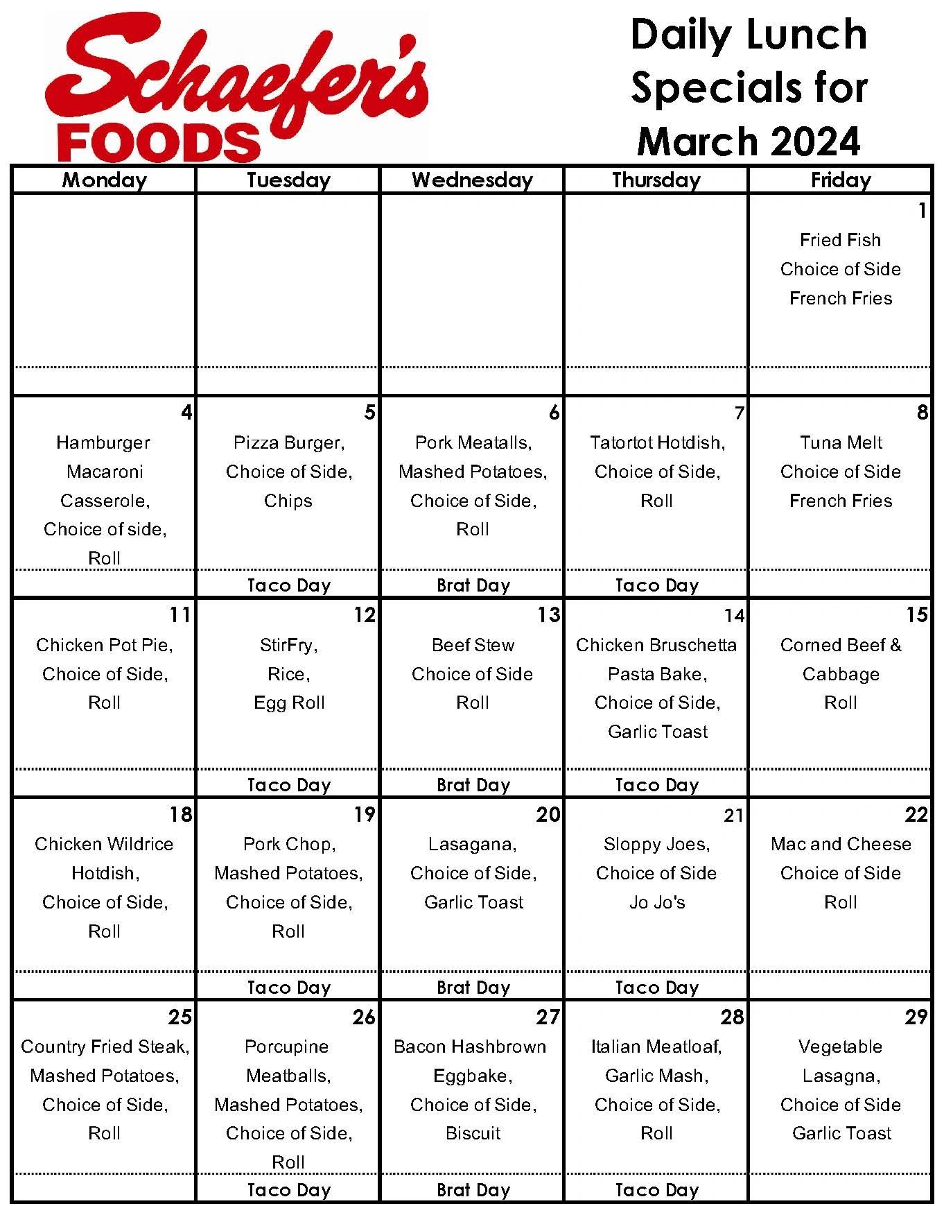 Daily Lunch Specials